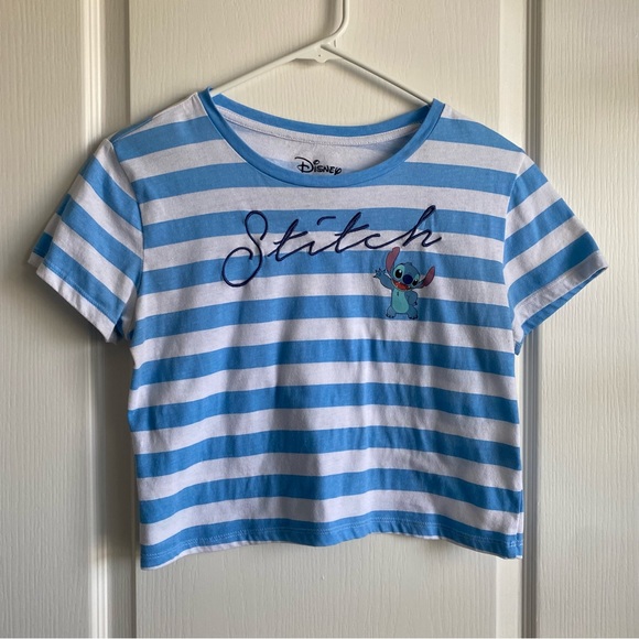 Disney | Tops | Disney Stitch Striped Crop S | Poshmark